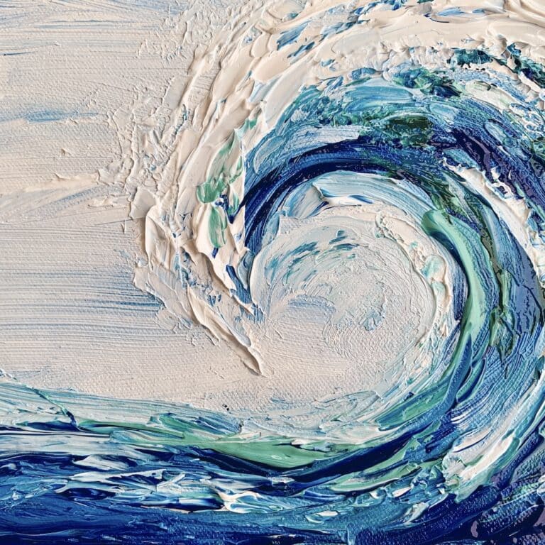 Easy Impasto Waves seascape painting - Debasree Dey Art