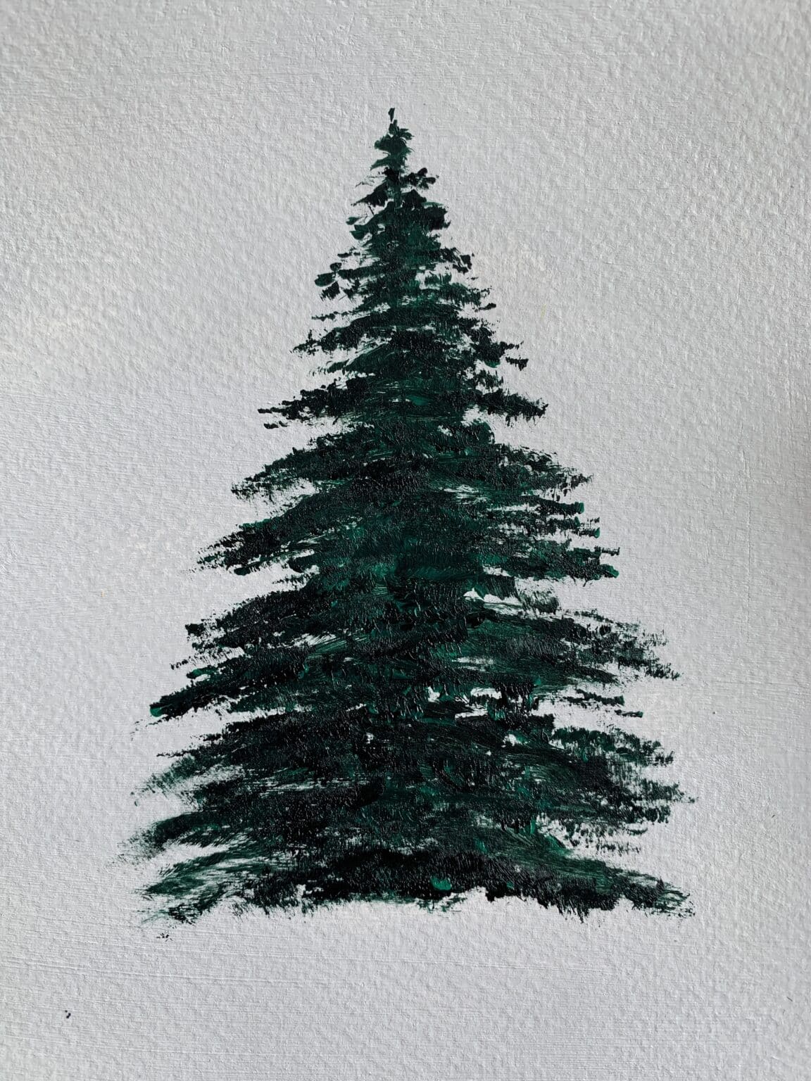 How To Paint Christmas Tree With Acrylics and Flat Brush in easy steps?