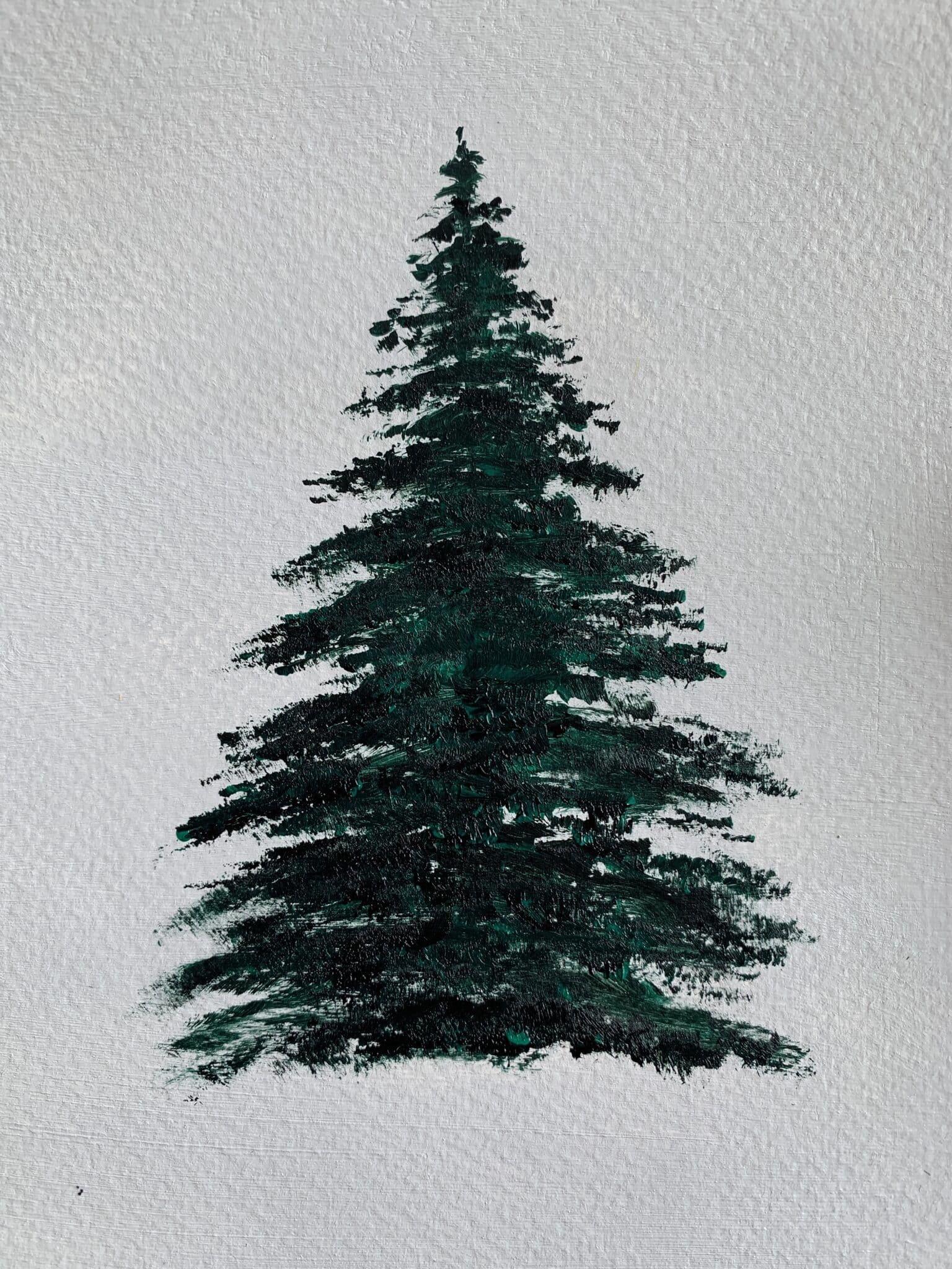 How To Paint Christmas Tree With Acrylics and Flat Brush in easy steps?