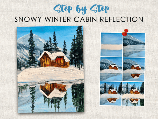 Winter Night Landscape Painting With Acrylics - Step By Step Tutorial