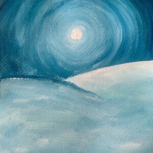 Winter Night Landscape Painting With Acrylics - Step By Step Tutorial