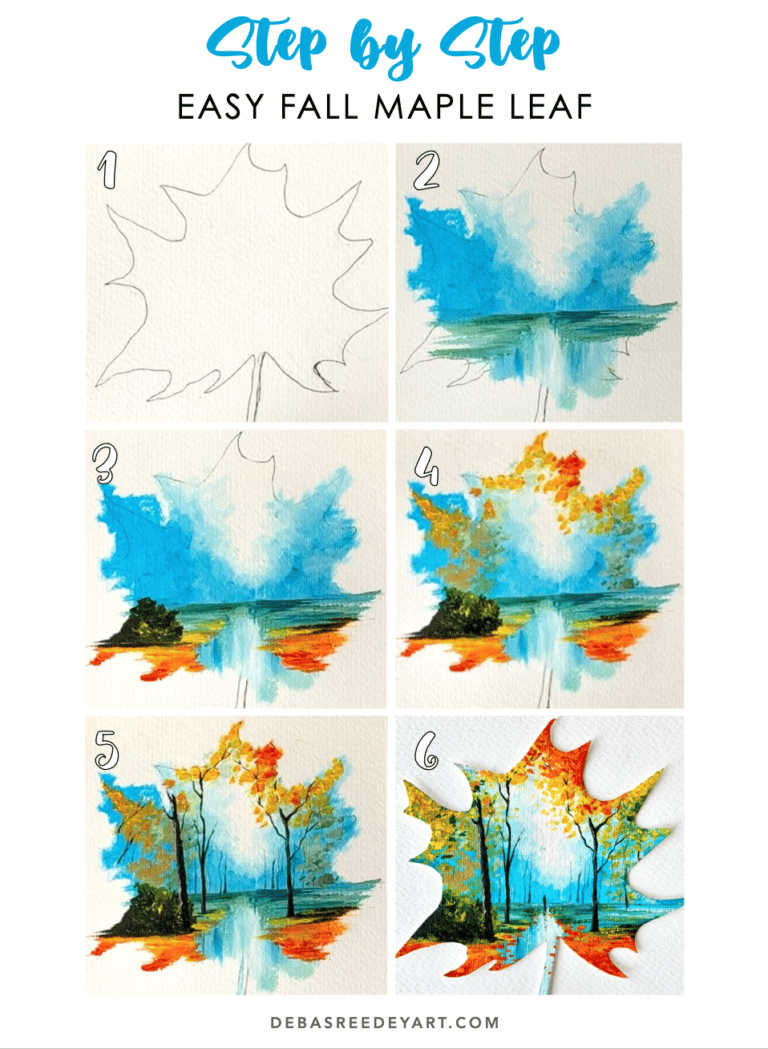 How to paint a fall maple leaf - Debasree Dey Art