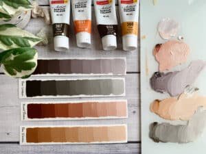 Swatching & comparing the 4 earth tones - Debasree Dey Art