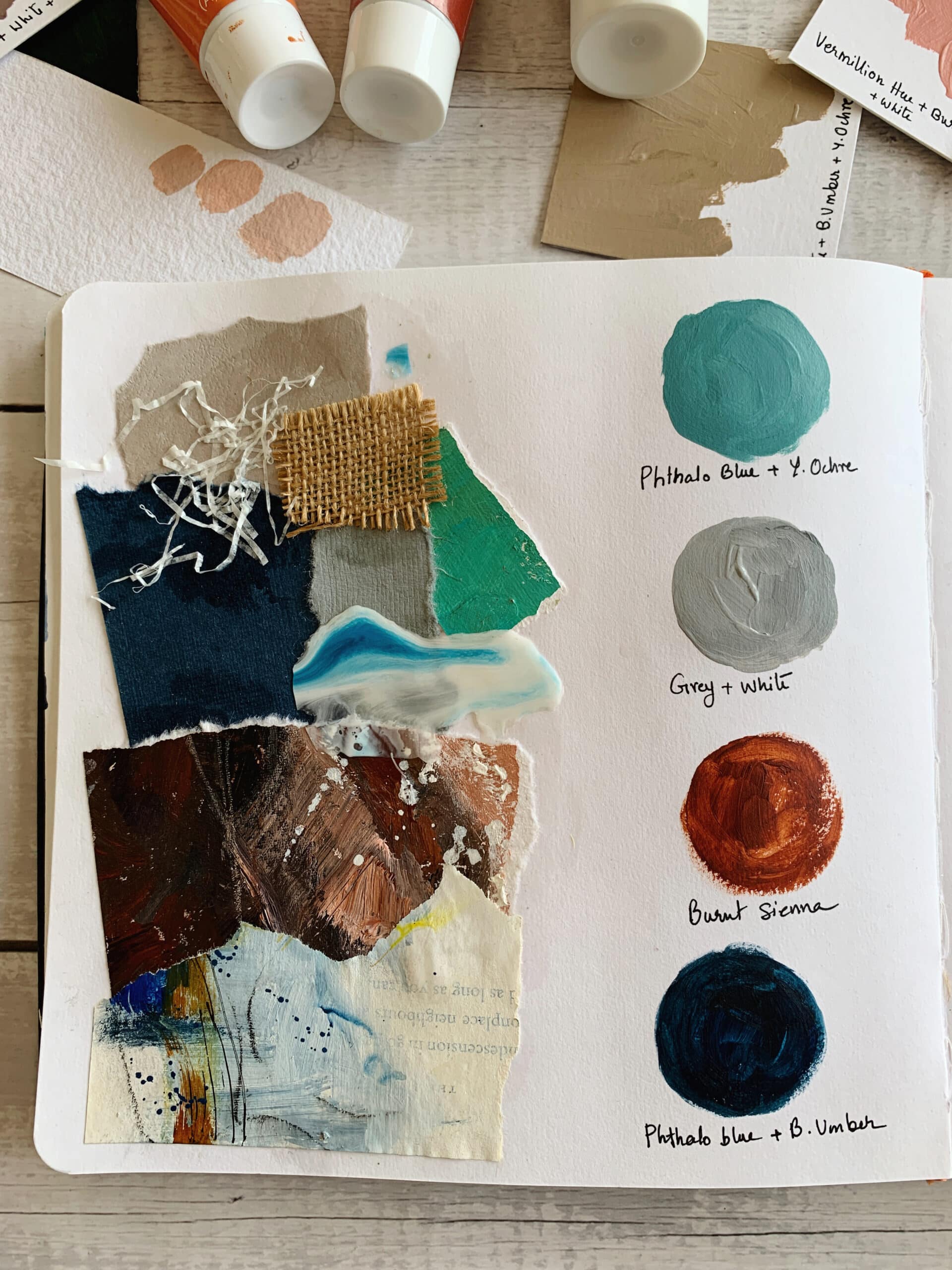 Mixed media collage in my art journal - Debasree Dey Art