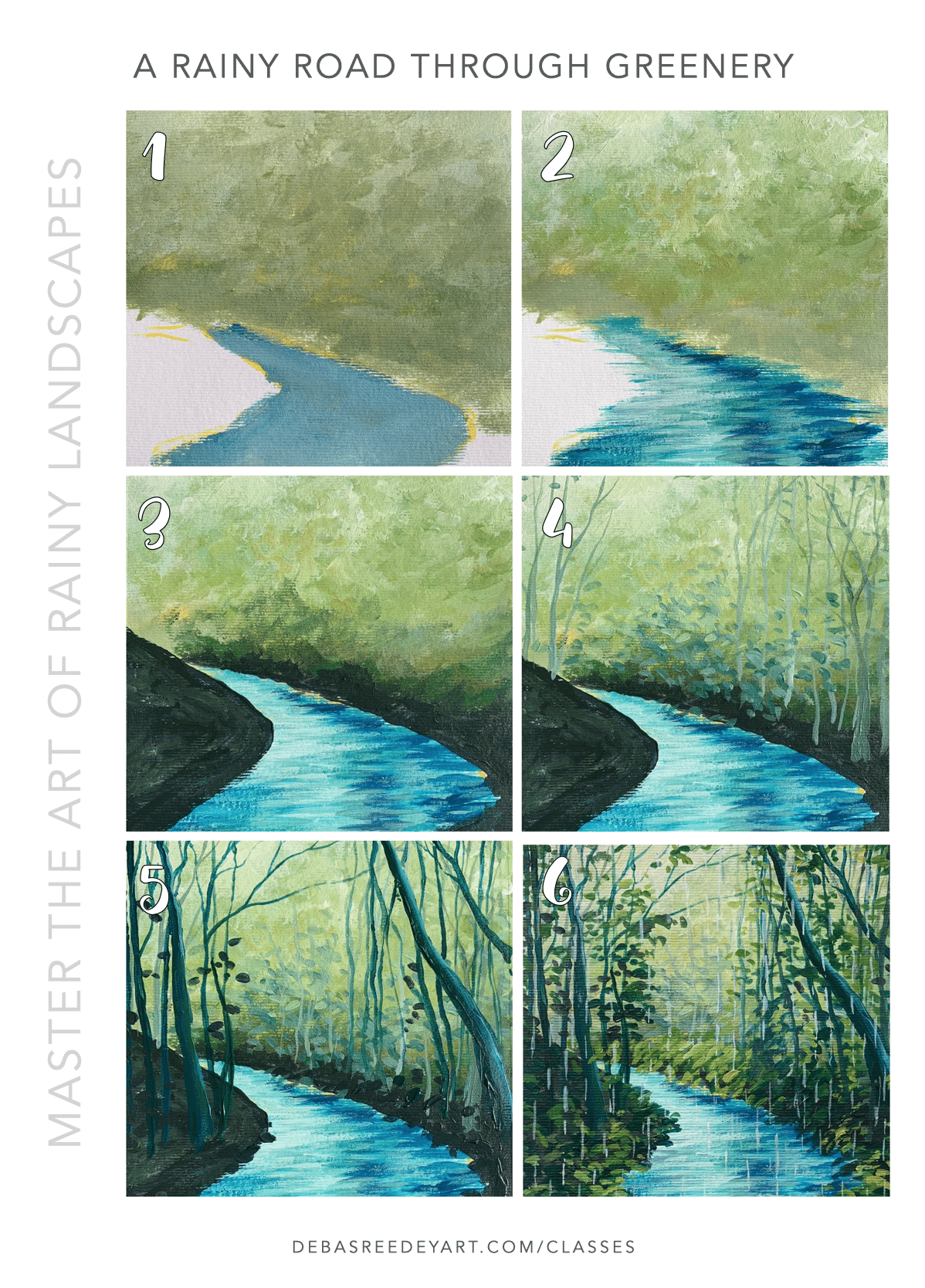 Master the art of rainy landscapes with acrylics - Online Class ...