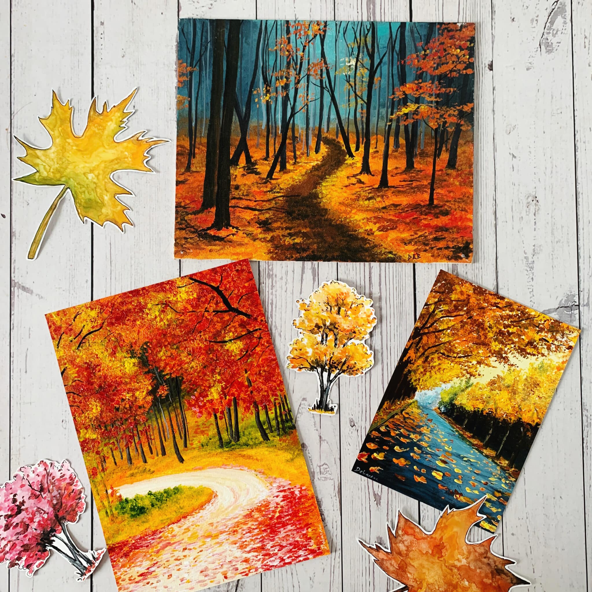 Easy Autumn Road: A Step-by-Step Fall Painting Tutorial for Beginners - Debasree Dey Art