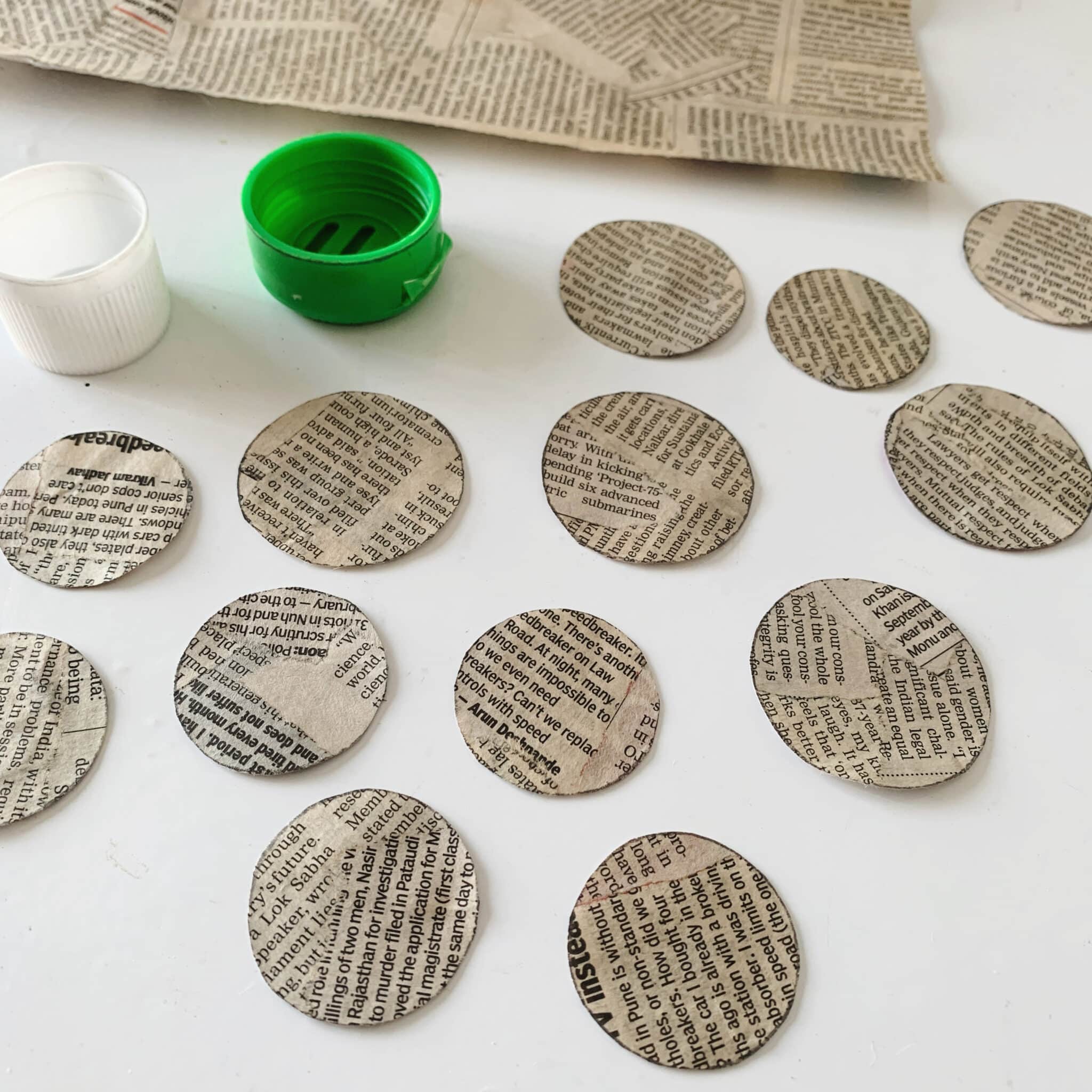 Paper buttons - Mixed media art - Debasree Dey Art