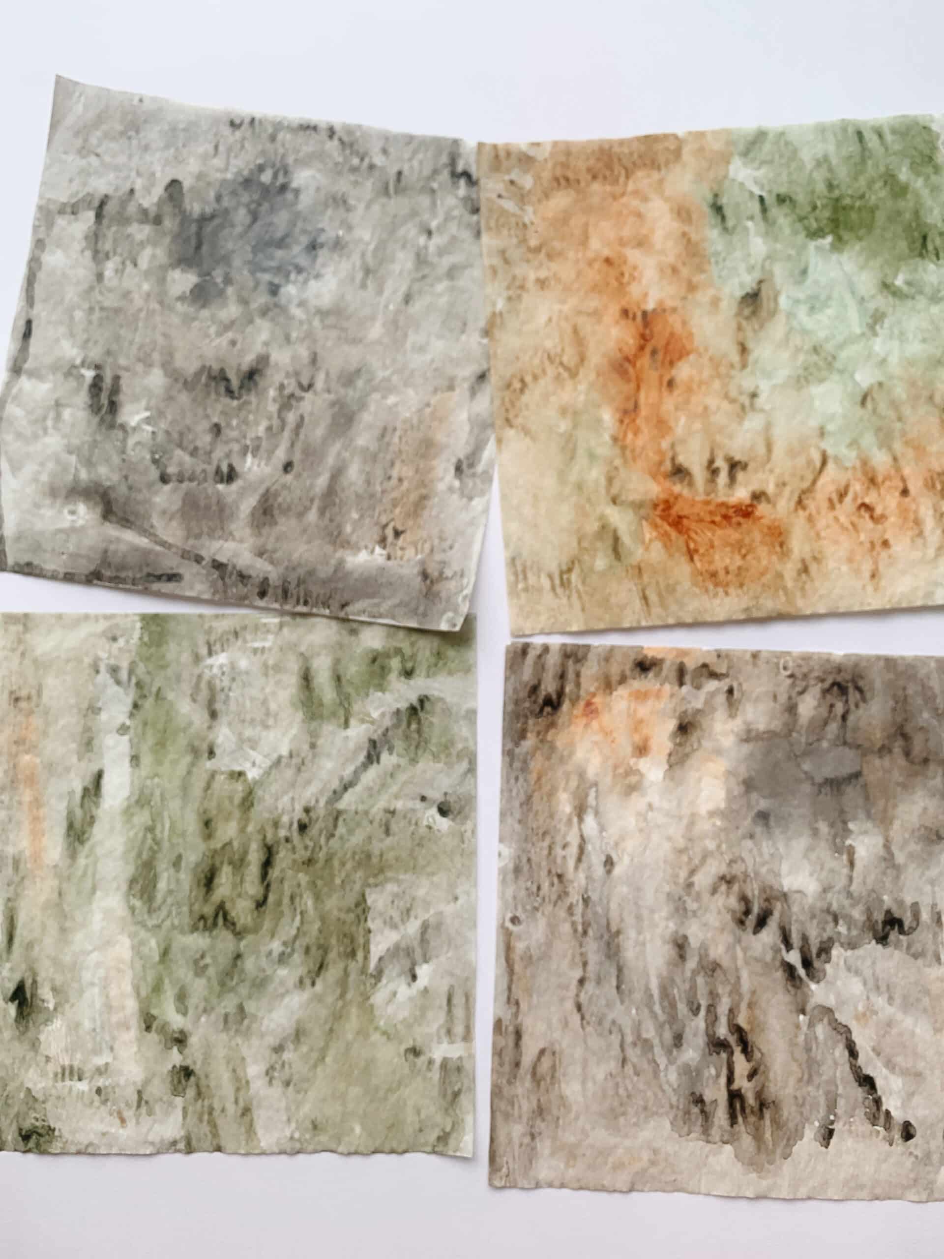 Creating mixed media collage papers using deli/butter/bakery papers ...