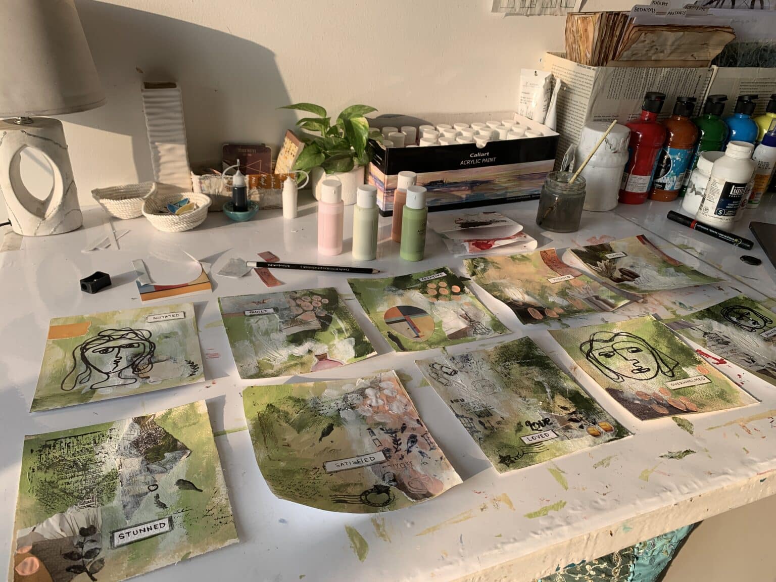 Artist date #7 - Creating connection between collages & my emotions ...