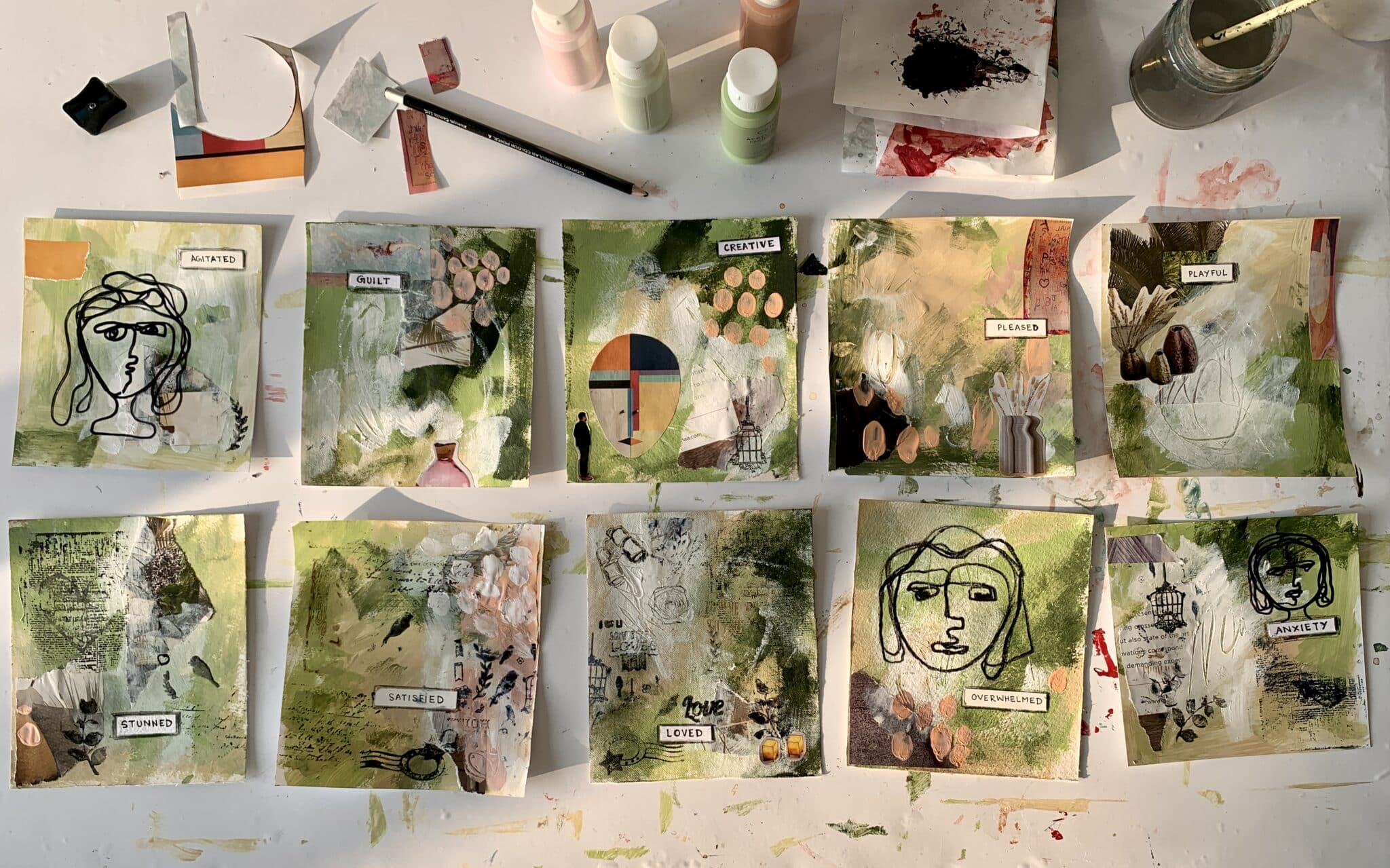 Artist date #7 - Creating connection between collages & my emotions ...