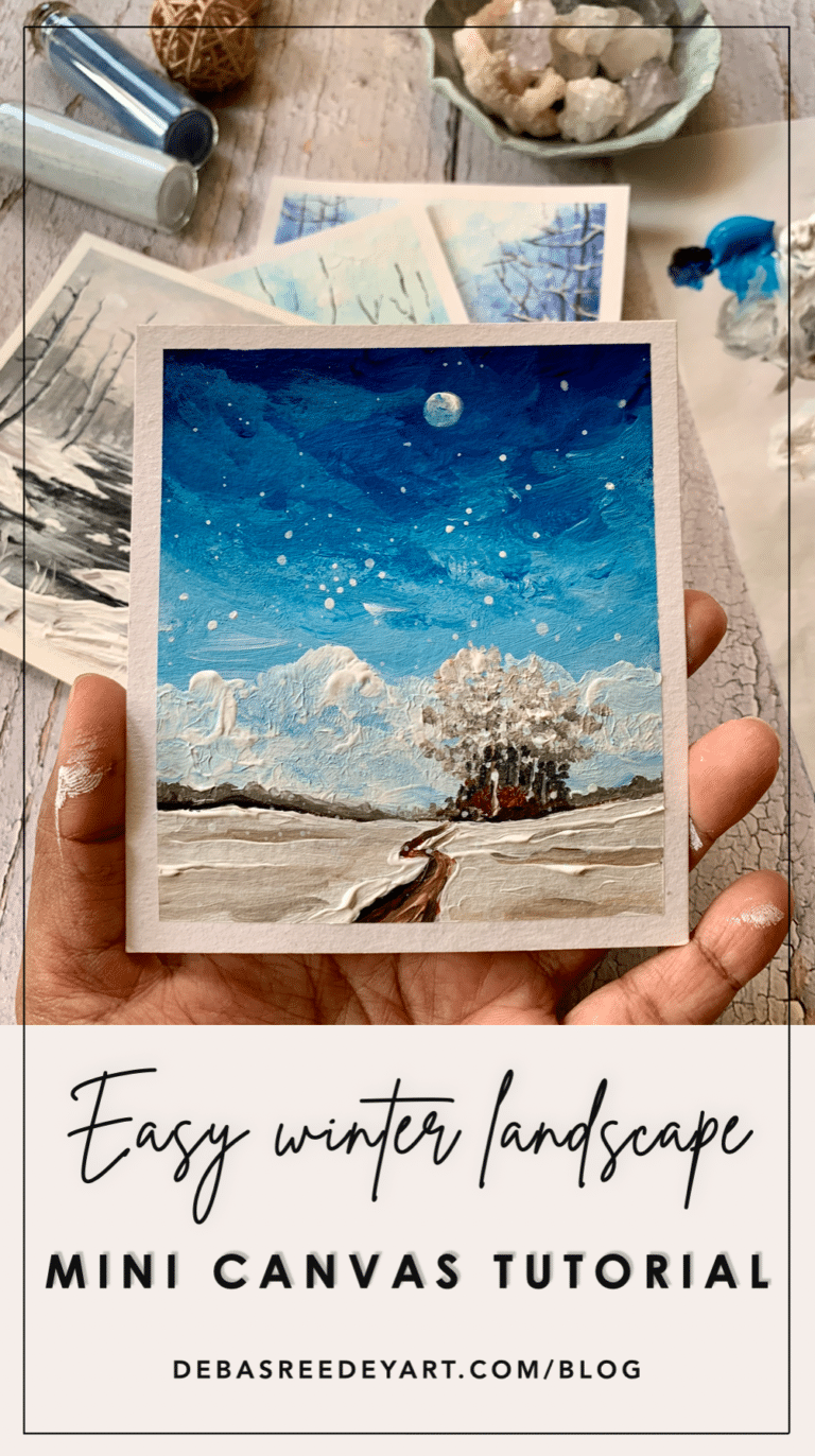 Easy Winter Painting for beginners - Debasree Dey Art