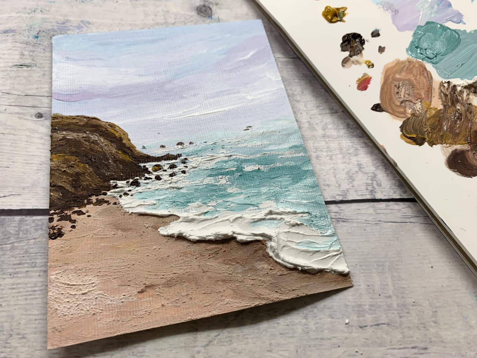 Easy texture seascape painting - Debasree Dey Art