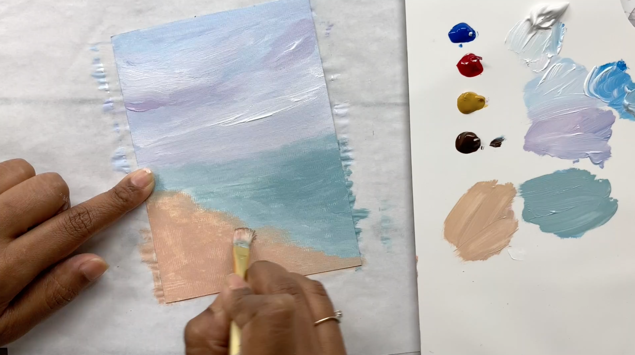 Easy texture seascape painting - Debasree Dey Art