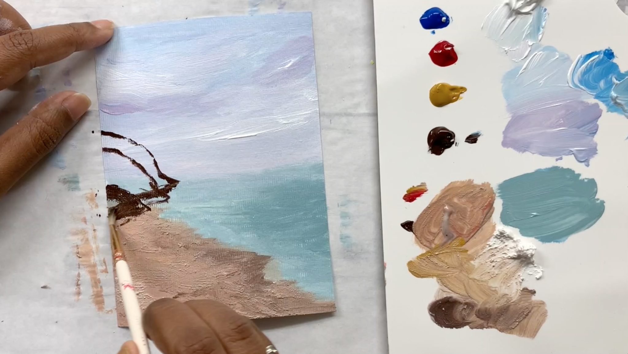 Easy texture seascape painting - Debasree Dey Art