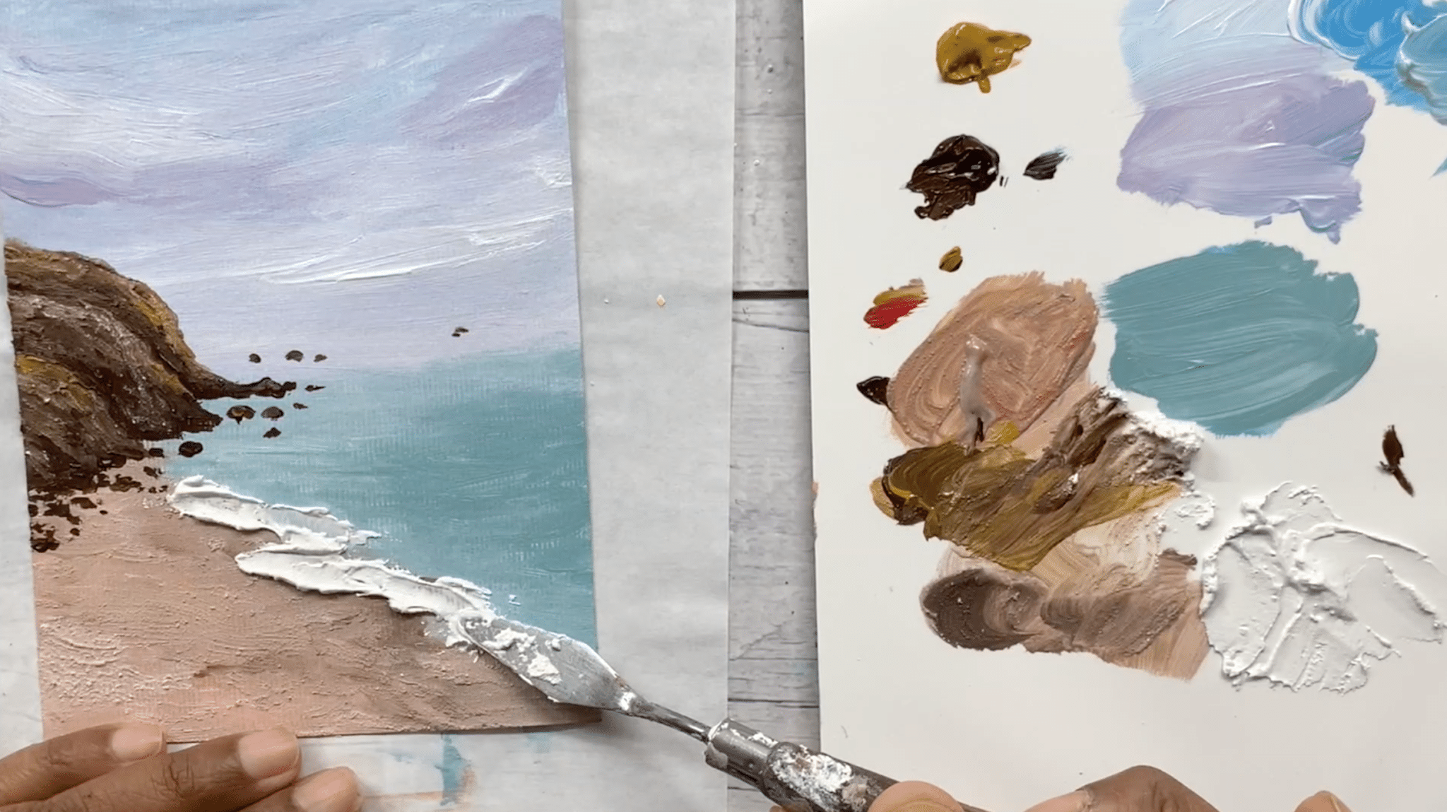 Easy texture seascape painting - Debasree Dey Art