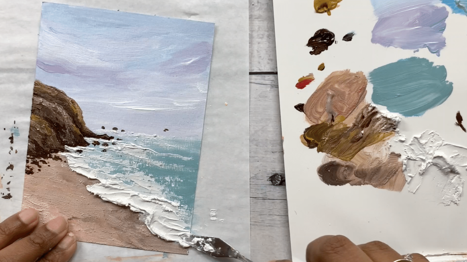 Easy texture seascape painting - Debasree Dey Art