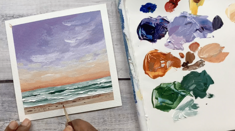 Easy abstract seascape painting - Debasree Dey Art