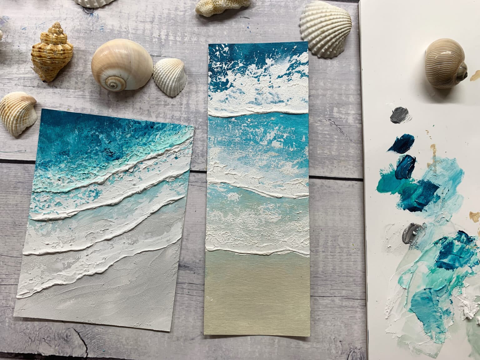 Easy texture seascape painting - Debasree Dey Art