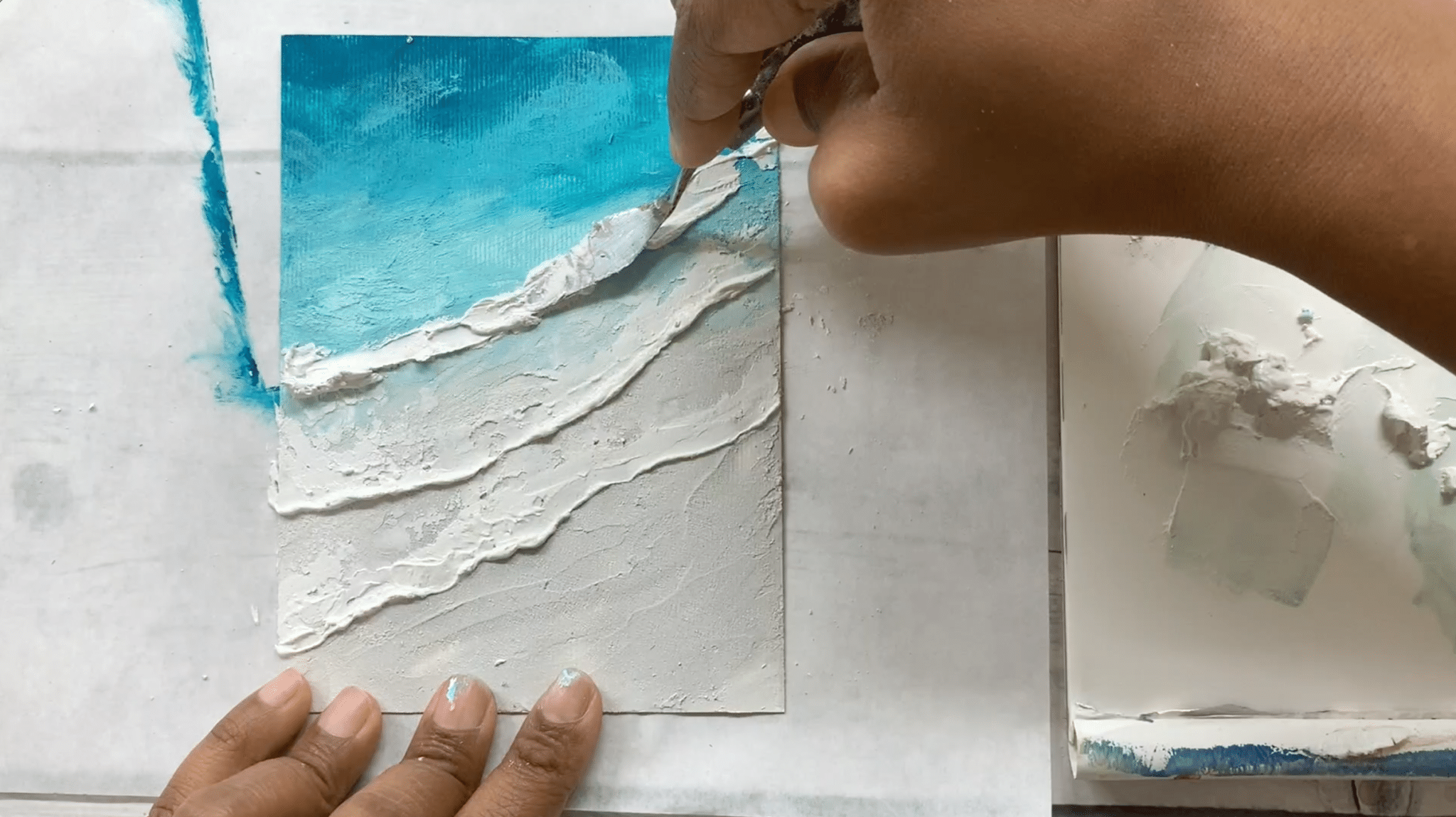 Easy texture seascape painting - Debasree Dey Art