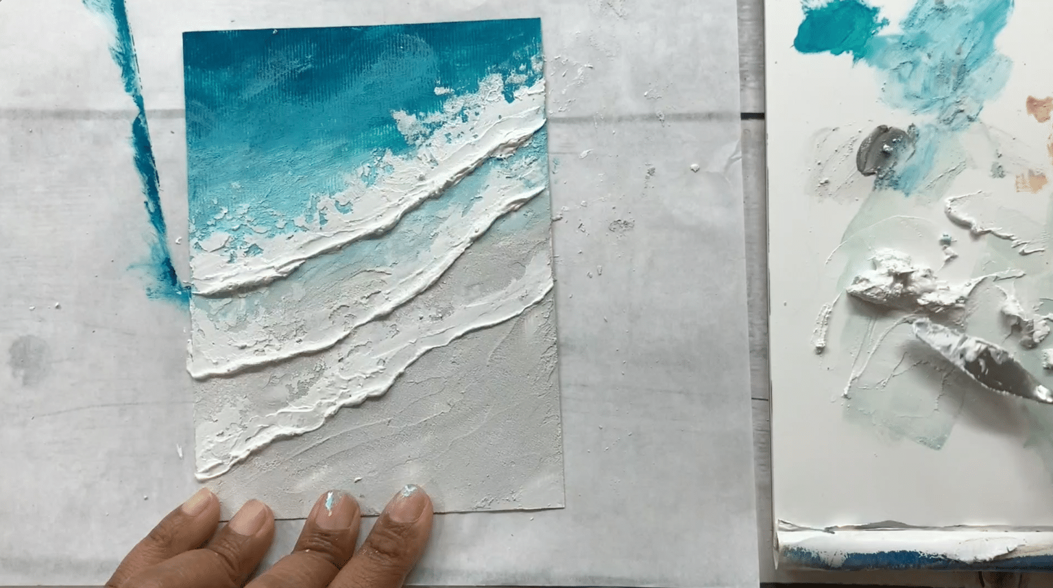 Easy texture seascape painting - Debasree Dey Art