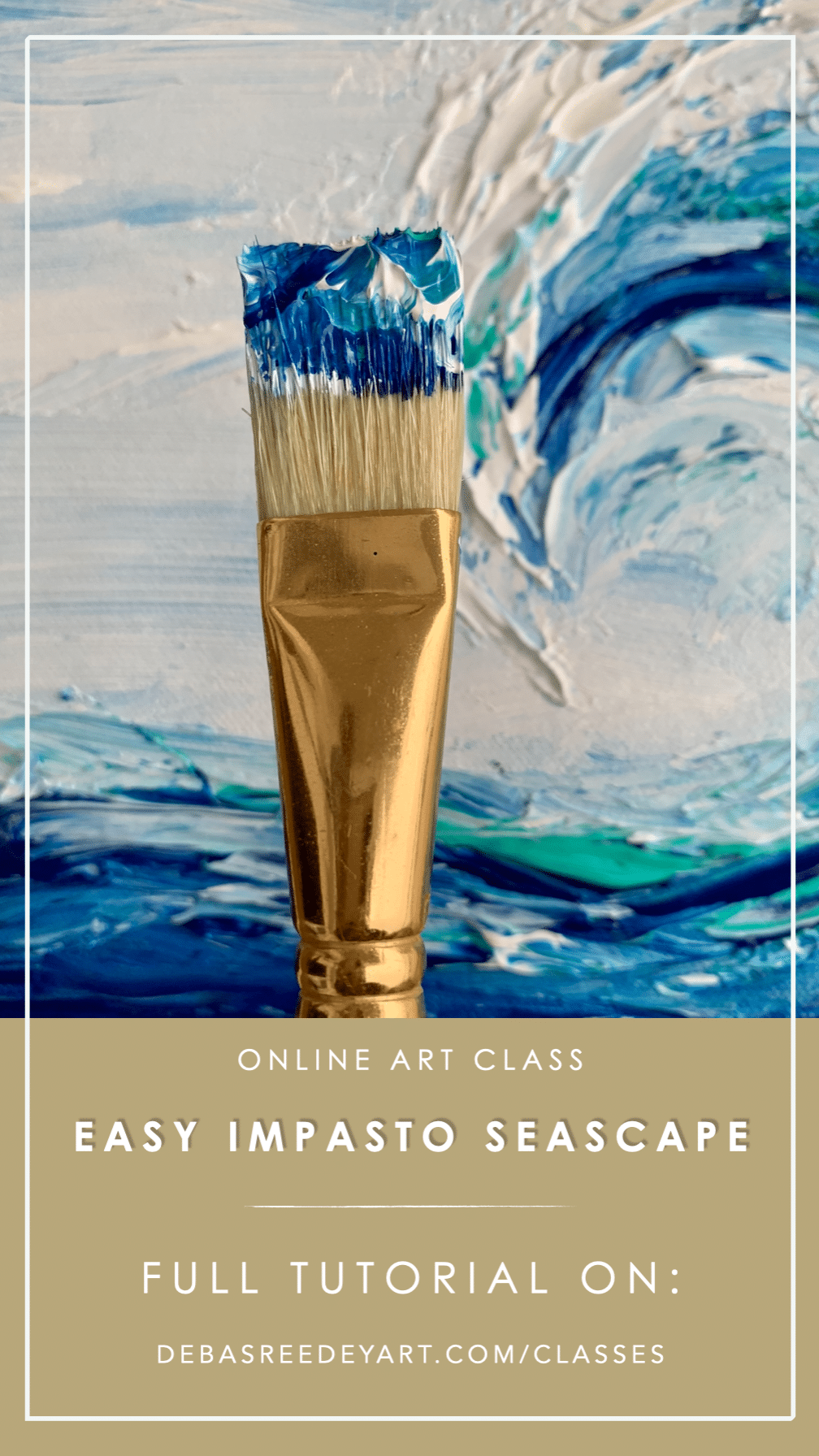 Easy Impasto Waves seascape painting - Debasree Dey Art