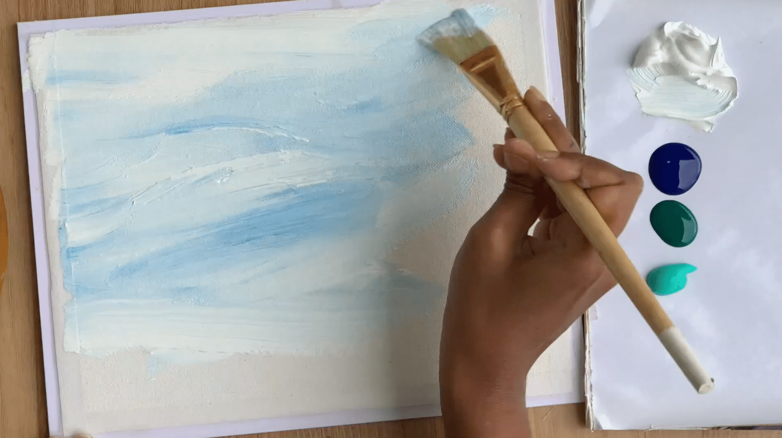 Easy Impasto Waves seascape painting - Debasree Dey Art