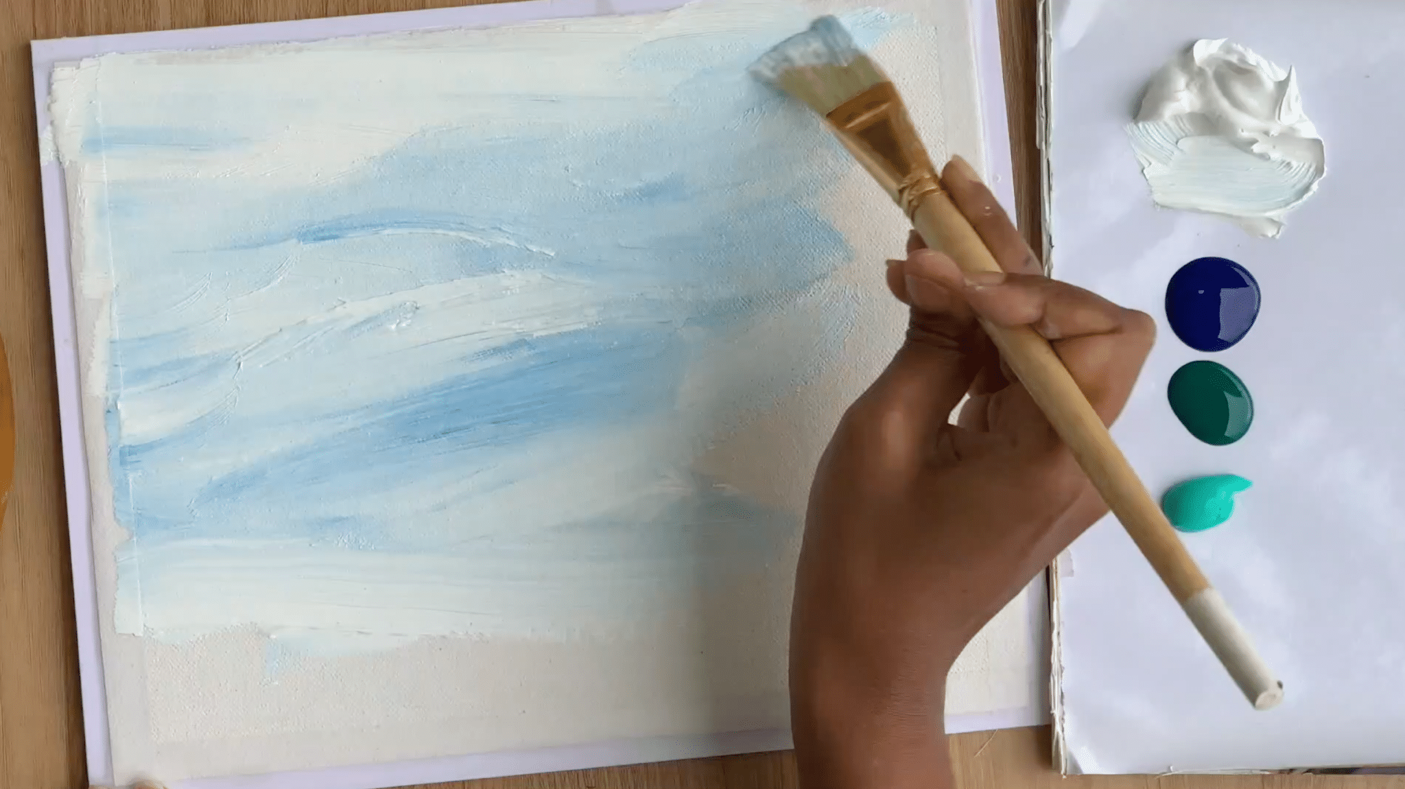 Easy Impasto Waves seascape painting - Debasree Dey Art