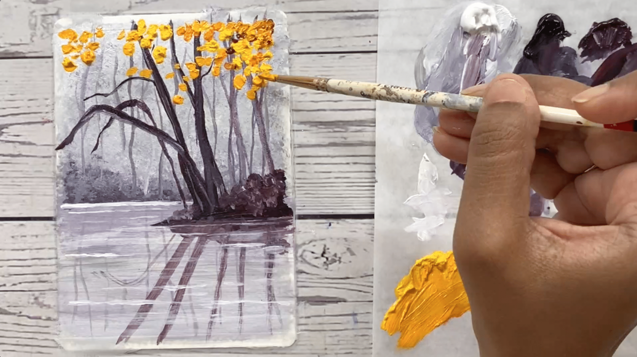 Easy Fall Landscape Reflection: A Step-by-Step Fall Painting Tutorial ...