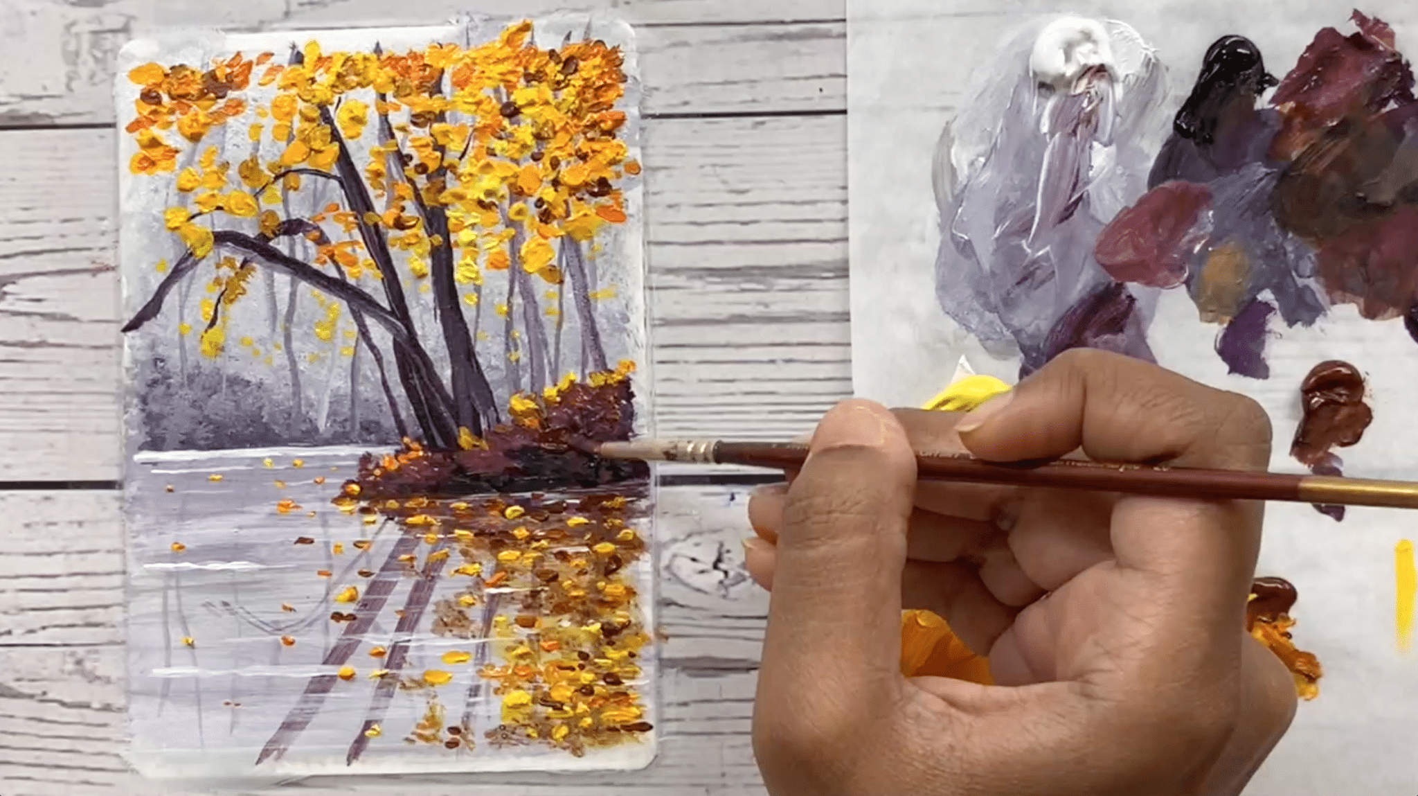 Easy Fall Landscape Reflection: A Step-by-Step Fall Painting Tutorial ...