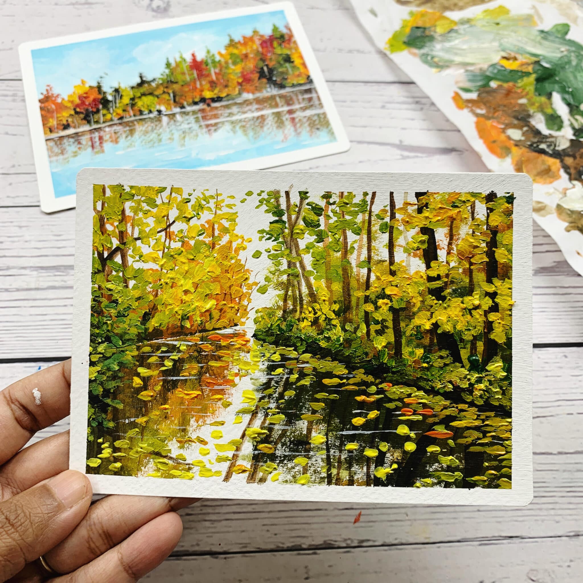 Easy Autumn Reflection Painting with Muted Fall Colors: Step-by-Step ...