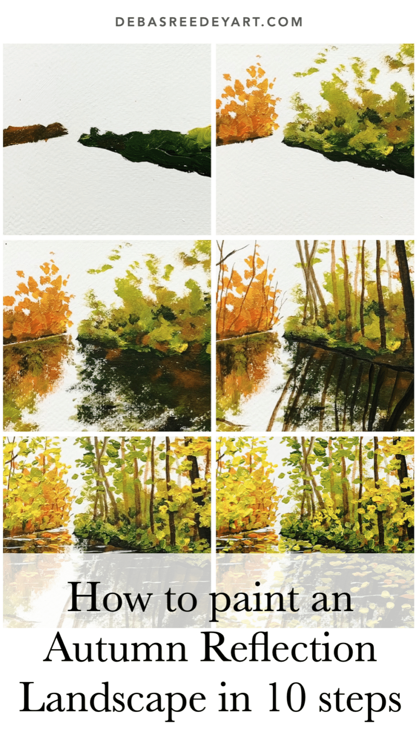 Easy Autumn Reflection Painting with Muted Fall Colors: Step-by-Step ...