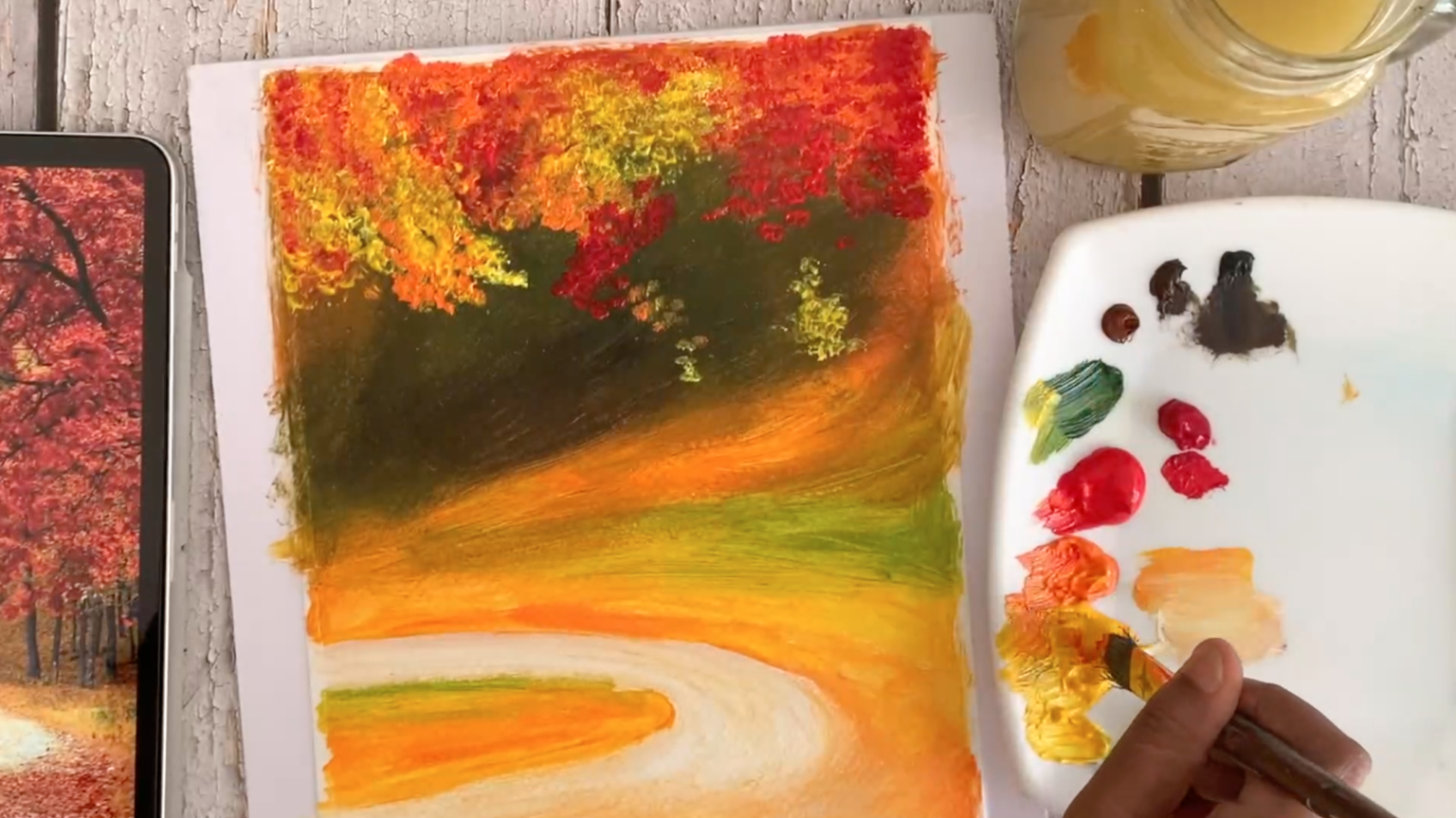 Easy Autumn Road: A Step-by-Step Fall Painting Tutorial for Beginners ...