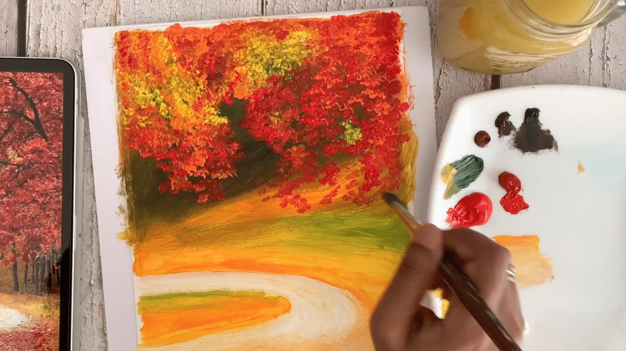 Easy Autumn Road: A Step-by-Step Fall Painting Tutorial for Beginners - Debasree Dey Art