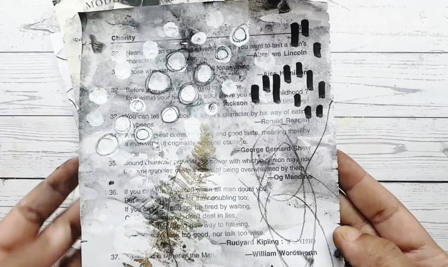 Black and White Collage Papers from Old Book Pages - Debasree Dey Art