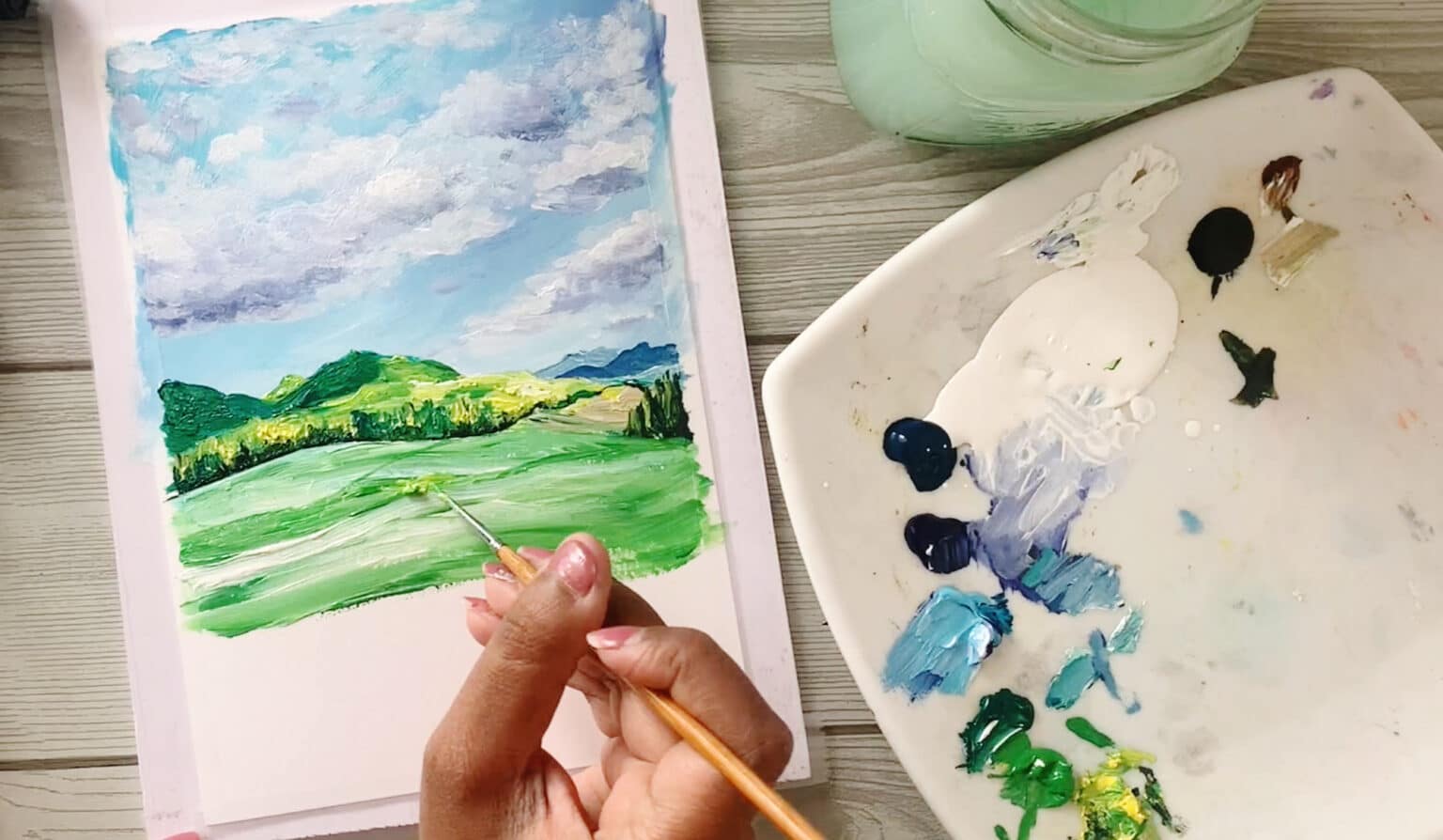6 Simple Steps to Paint a Stunning Green Landscape in Acrylics ...