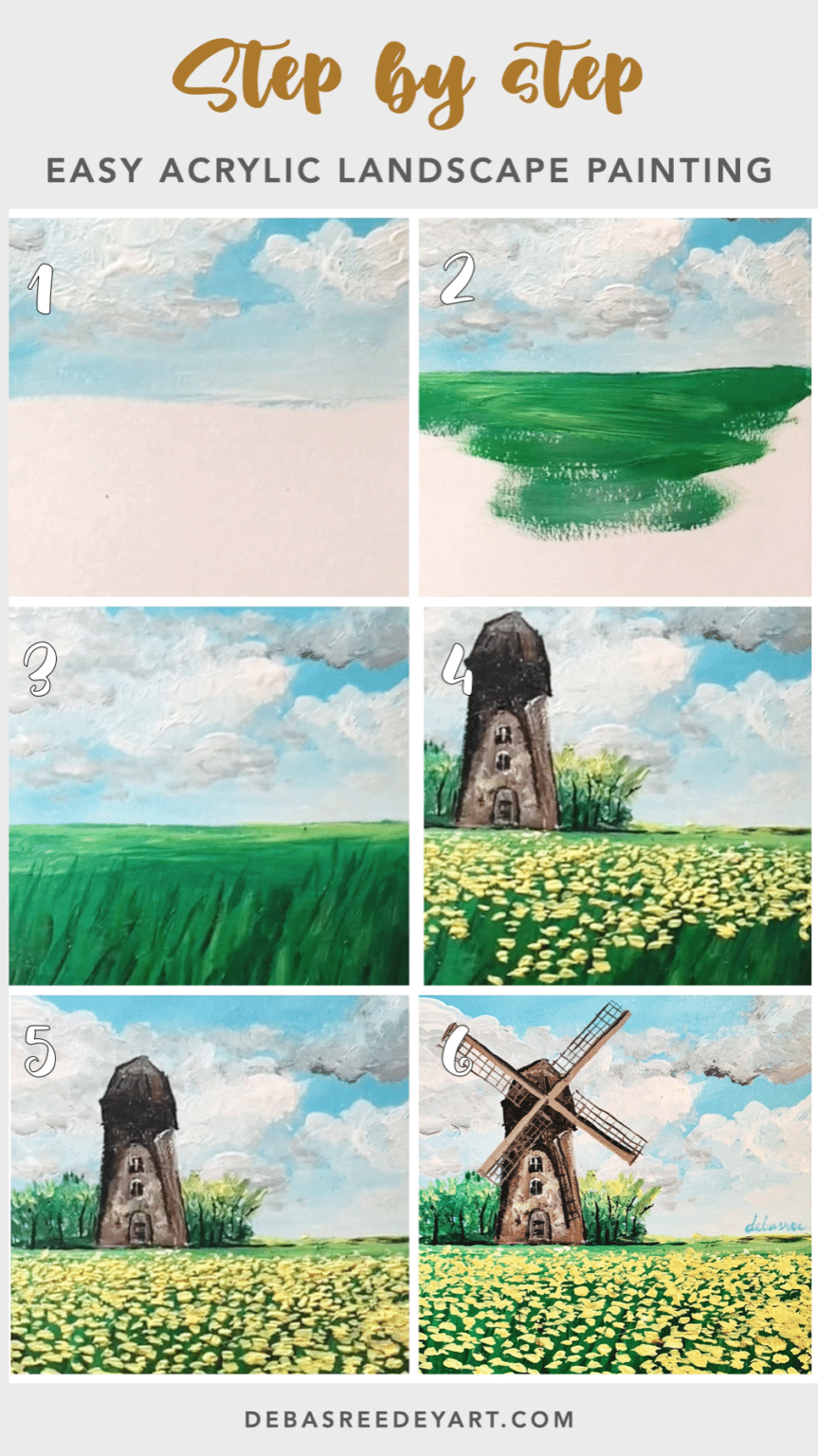 6 Easy Steps to Create a Stunning Acrylic Landscape Painting (Beginner ...