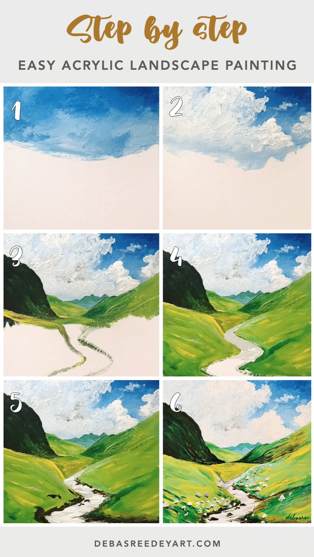 Create a Stunning Mountain Stream in 6 Easy Steps: Acrylic Landscape ...