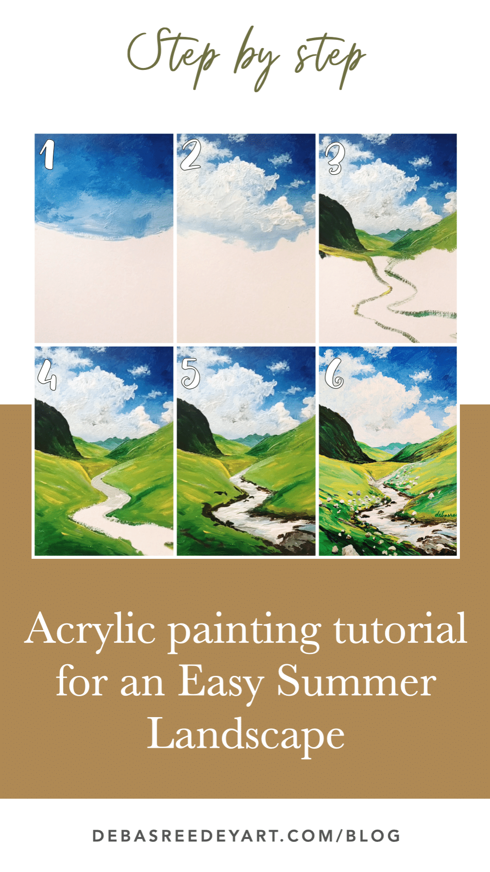 Create a Stunning Mountain Stream in 6 Easy Steps: Acrylic Landscape ...