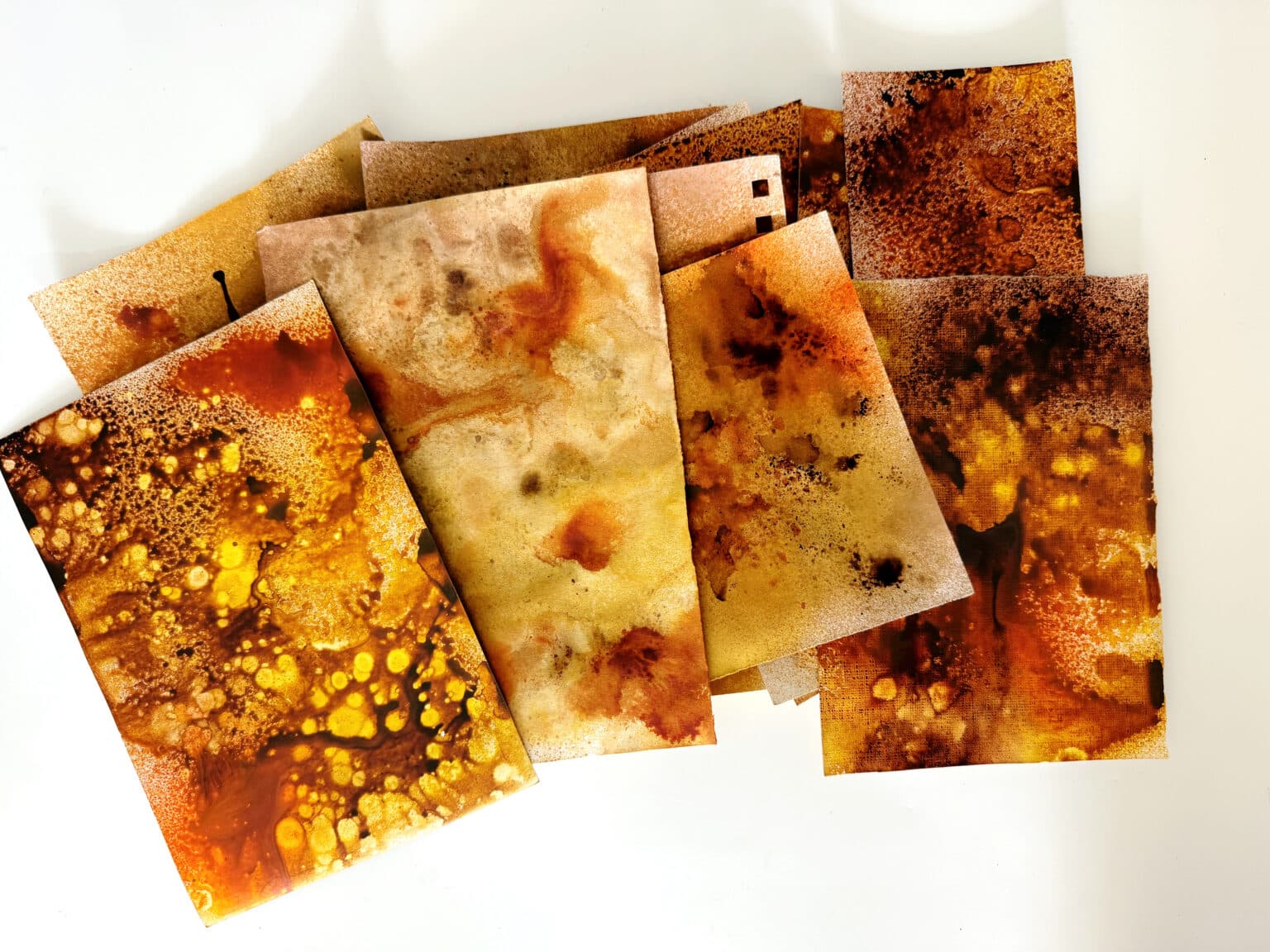 Rust Colored Collage Papers Using Just Acrylic Paints (No Real Rust ...
