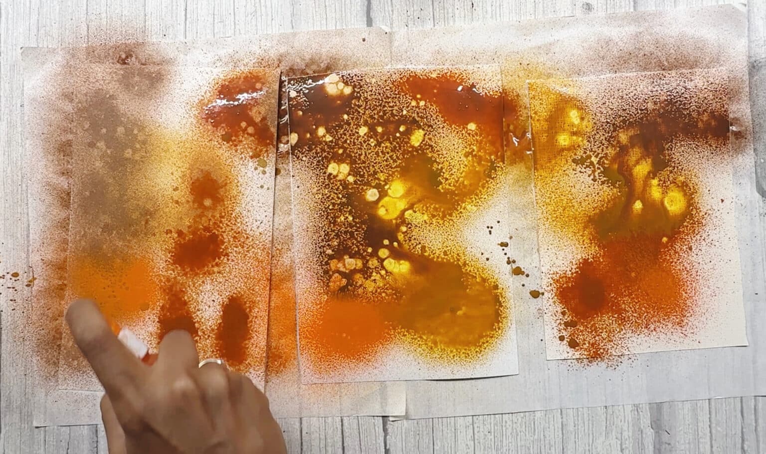 Rust Colored Collage Papers Using Just Acrylic Paints (No Real Rust Needed!) - Debasree Dey Art