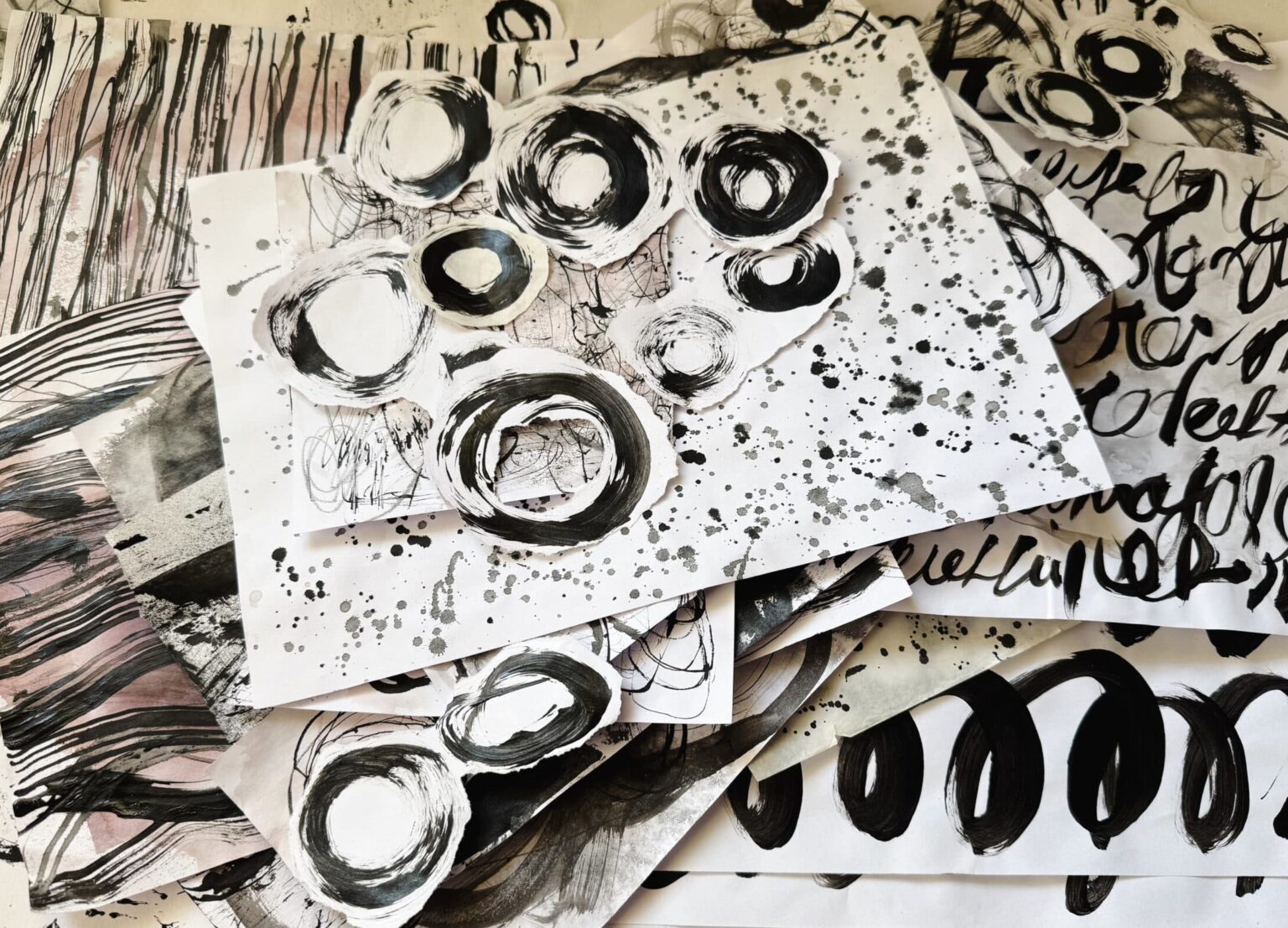 Essential Black and White Collage Papers for Mixed Media Art Journaling - Debasree Dey Art