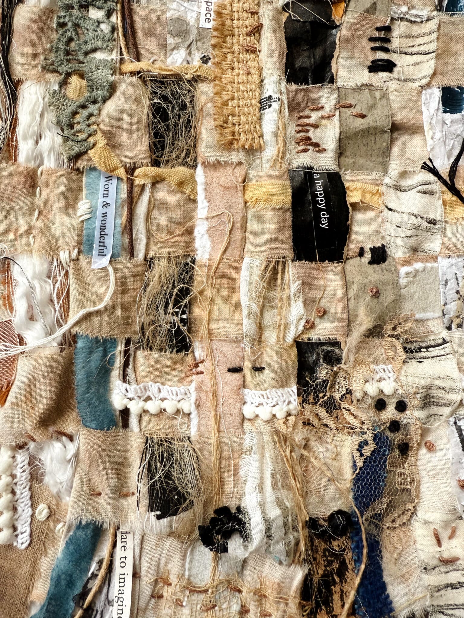 25+ Stunning Fabric Collage Ideas: Small Textile Art Built from Scraps ...