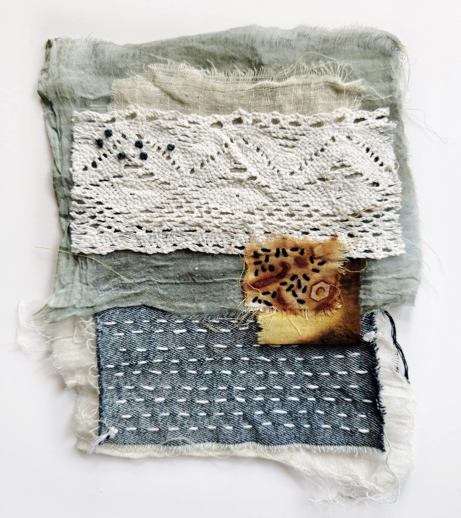 25+ Stunning Fabric Collage Ideas: Small Textile Art Built from Scraps ...